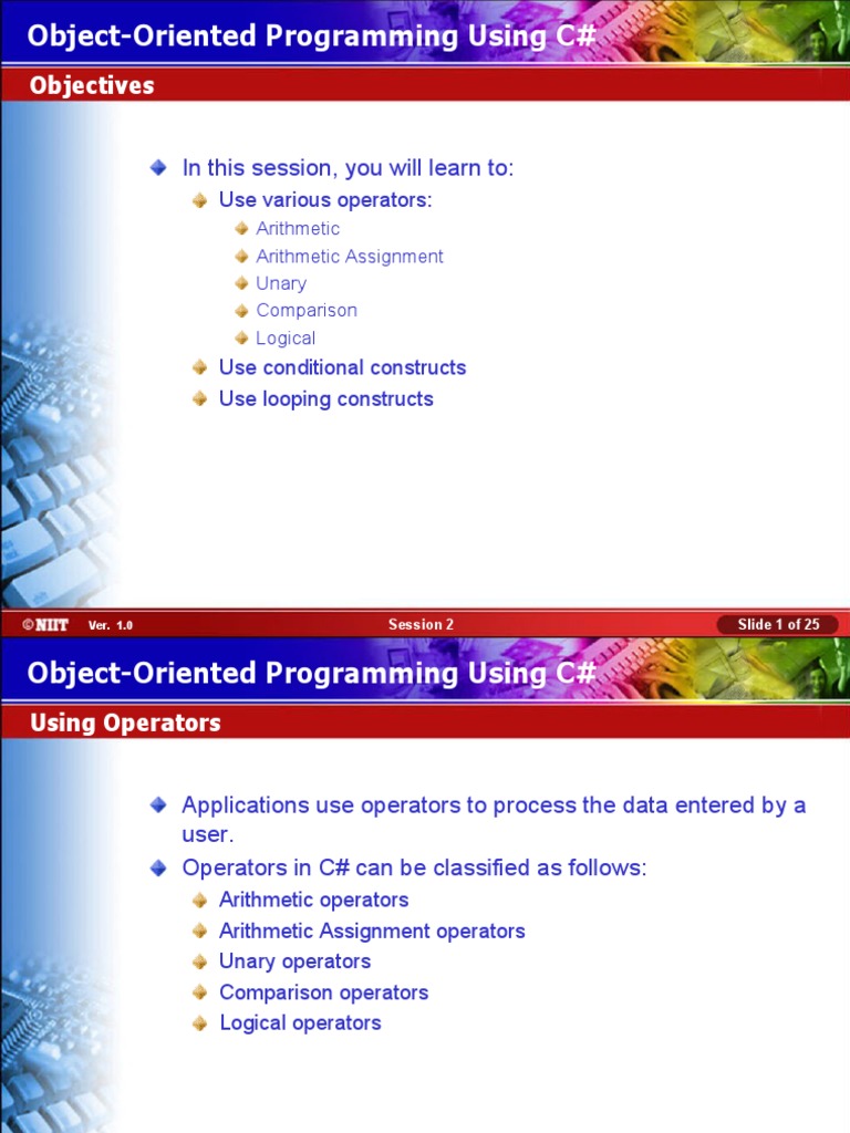 02 IEC T1S1 OOPs Session 02 | PDF | Control Flow | Boolean Data Type