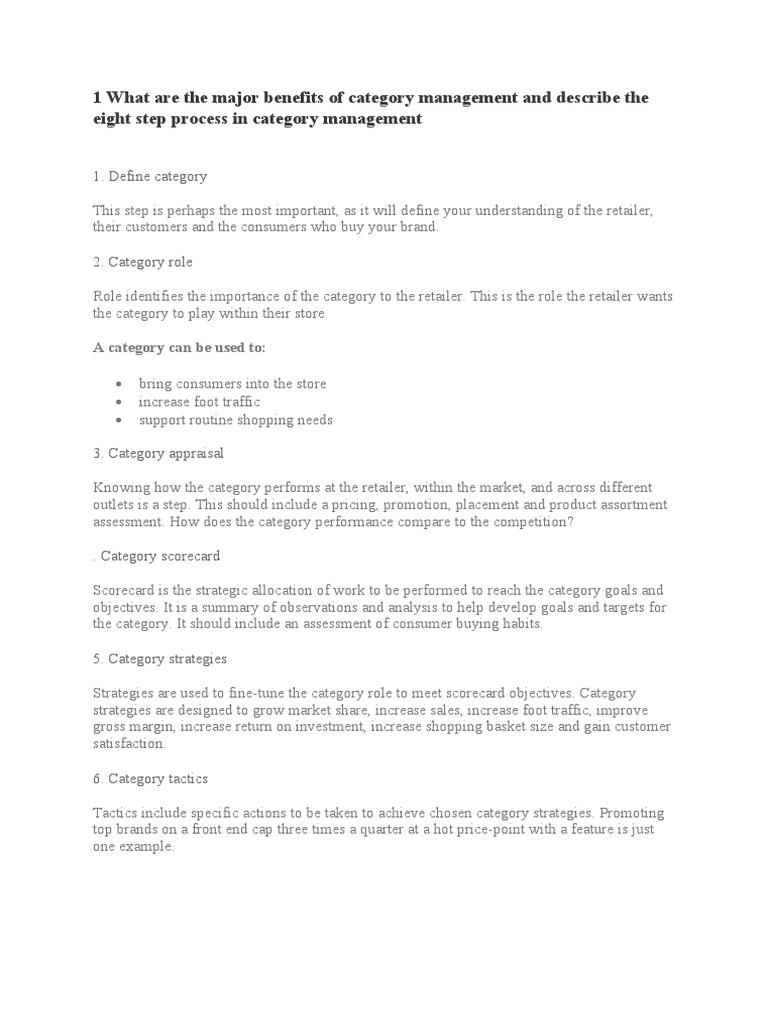 Category Management Process Overview | PDF