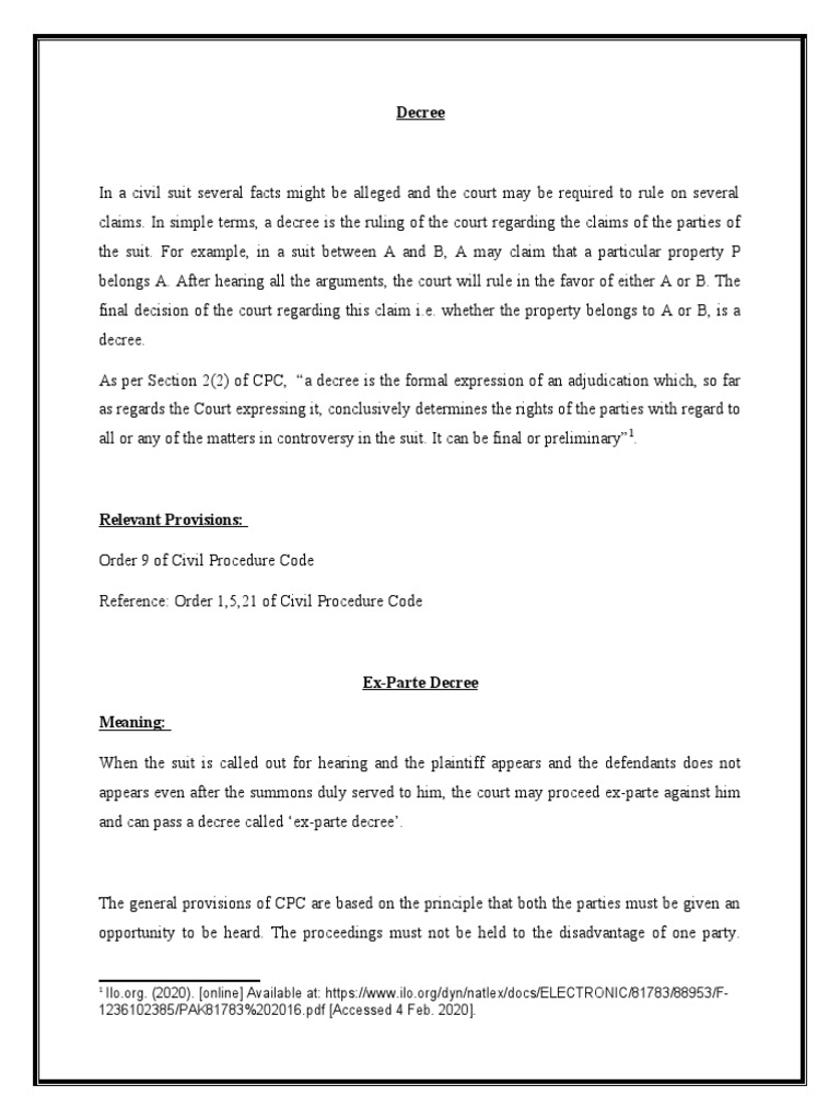 Ex-Parte Decree | PDF | Ex Parte | Lawsuit