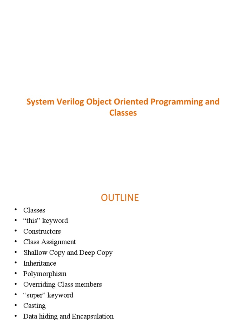 System Verilog Object Oriented Programming and Classes | PDF | Inheritance (Object Oriented ...