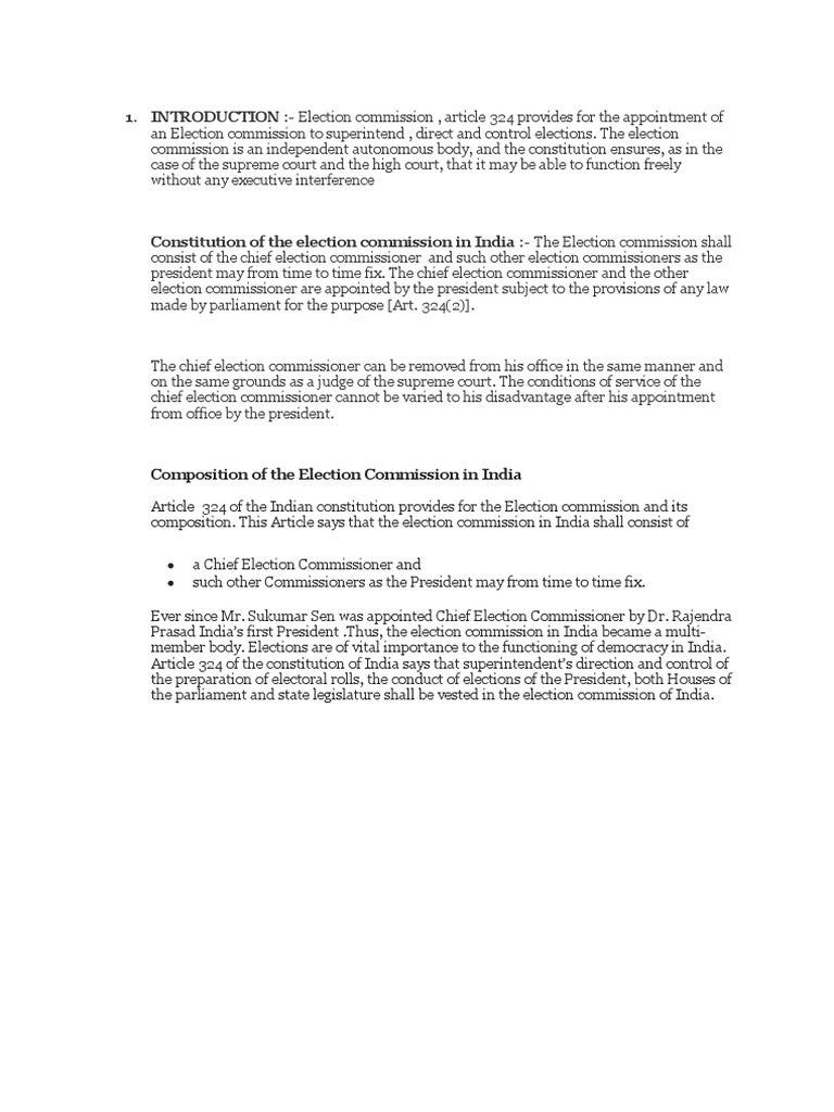 Election Commission: Roles and Structure | PDF | Supreme Court Of India ...