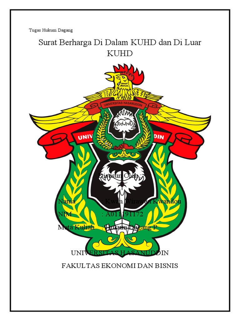Surat Berharga Di Dalam KUHD Dan Di Luar KUHD Kwan Wirawan Kwandou ...