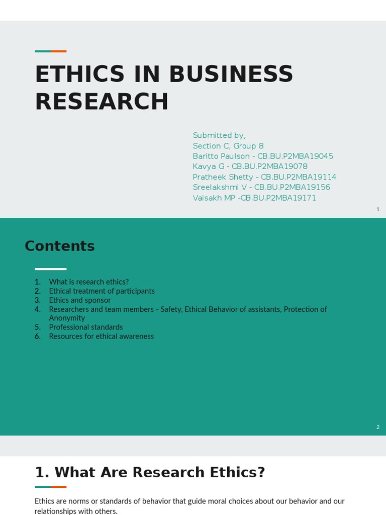 Ethics in Business Research | PDF | Informed Consent | Deception