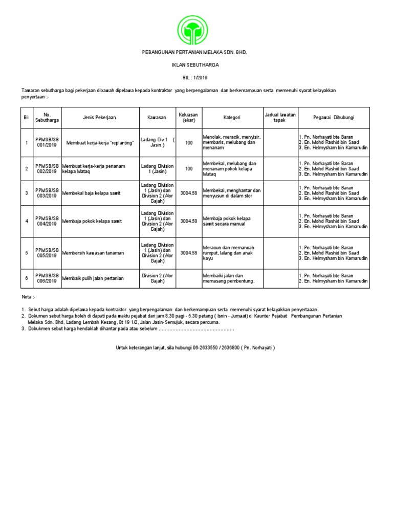 Iklan Sebut Harga | PDF