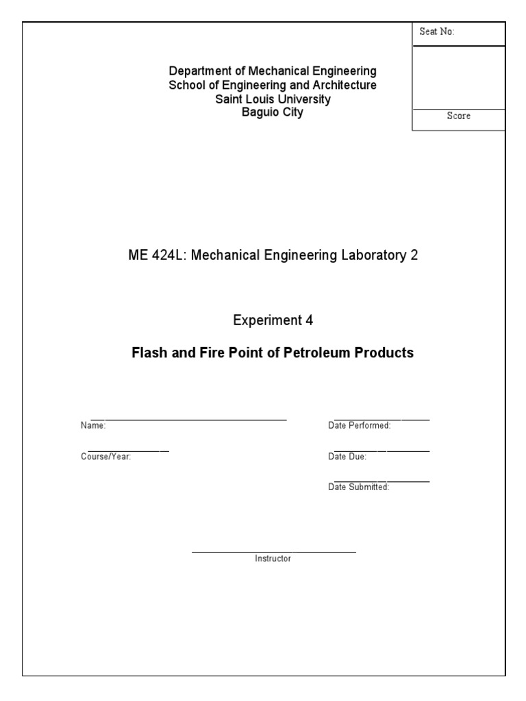 Experiment 4 ME Lab 2 r2 | PDF | Fires | Chemistry