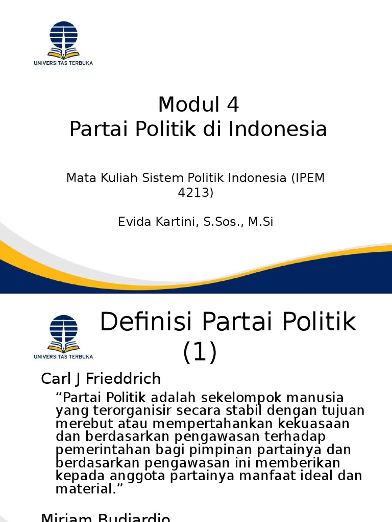 Sejarah dan Peran Partai Politik Indonesia | PDF