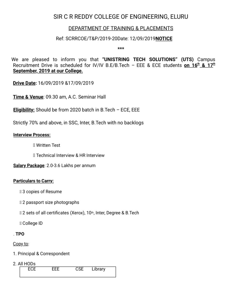 Sir C R Reddy College of Engineering, Eluru: Department of Training ...