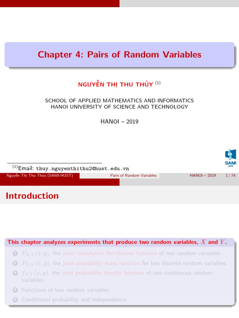 Chapter4 20191 PDF | PDF | Probability Density Function | Probability Distribution