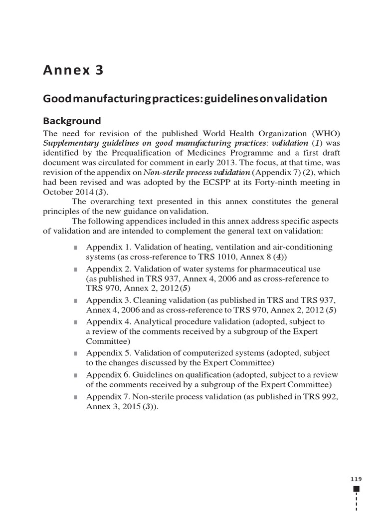 Good Manufacturing Practices, Guidelines On Validation | Download Free PDF | Verification And ...