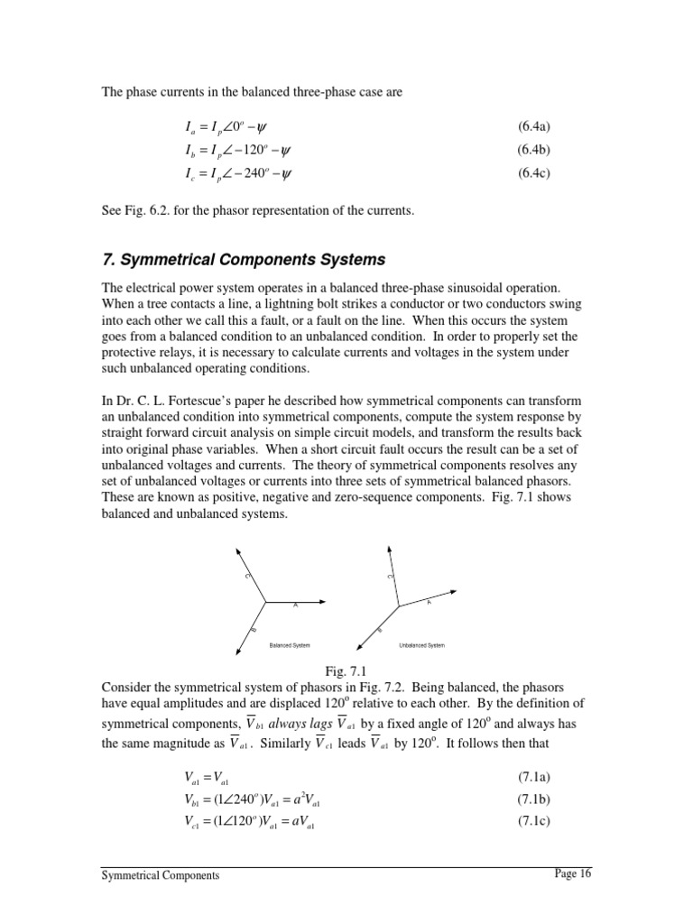 Symmetrical Components Systems: I I I I I I | PDF | Electrical ...