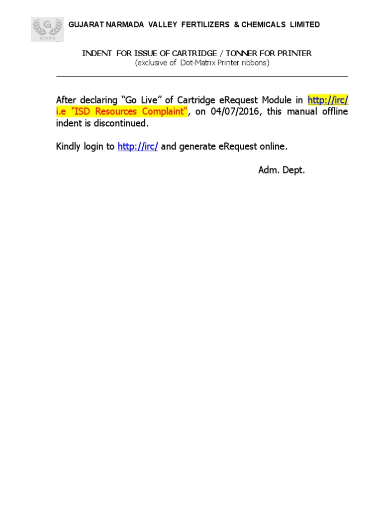 Indent Cartridge | PDF