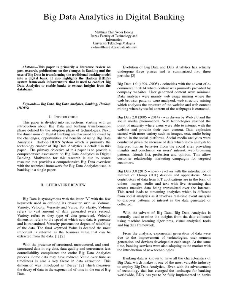 Big Data Analytics in Digital Banking - Matt - Assignment2no1 - Final | PDF | Apache Spark ...