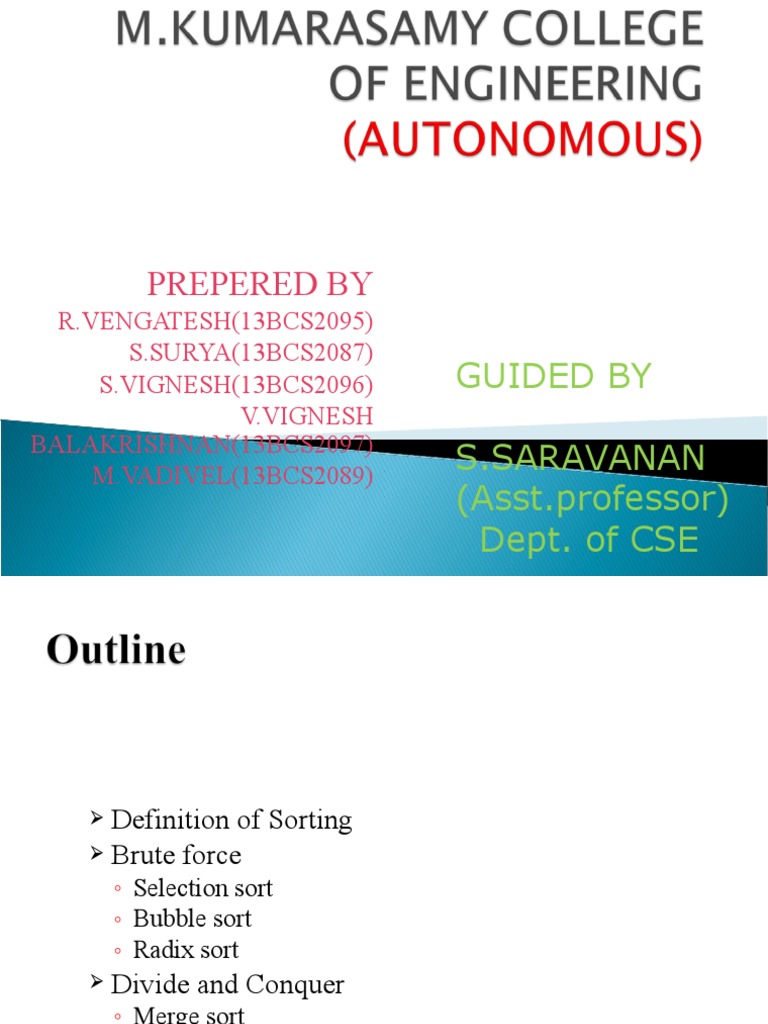 Prepered By: Guided by S.Saravanan (Asst - Professor) Dept. of CSE ...