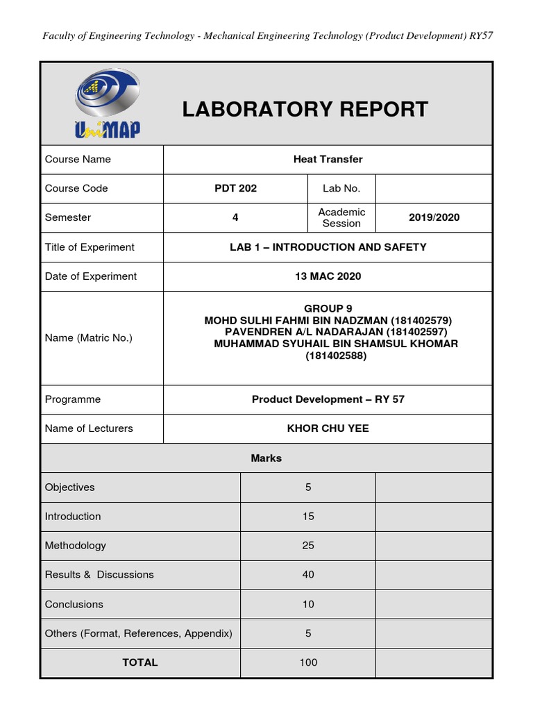 Lab Report 1 | PDF | Laboratories | Risk