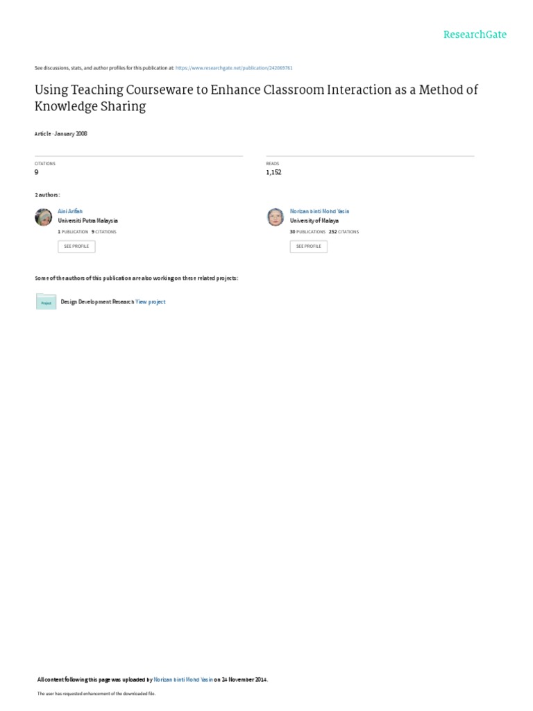 Using Teaching Courseware To Enhance Classroom Int | PDF | Multimedia ...