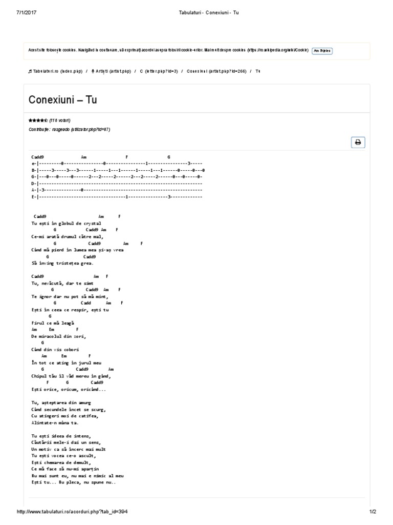 Tabulaturi - Conexiuni - Tu | PDF