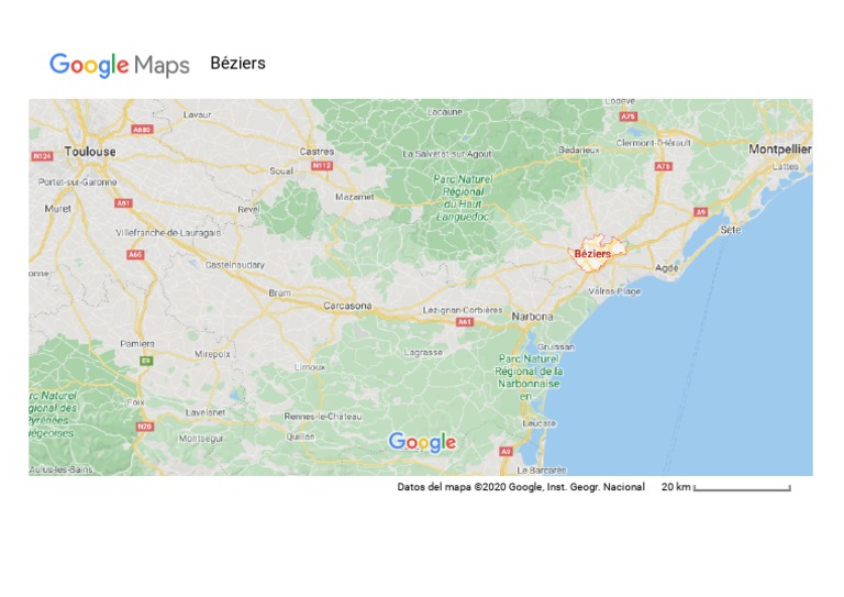Béziers - Google Maps PDF | PDF