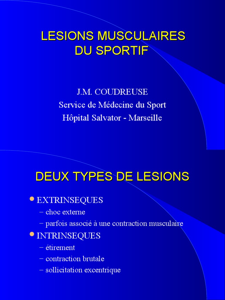 Lesions Musculaires | PDF | Muscle | Médecine clinique