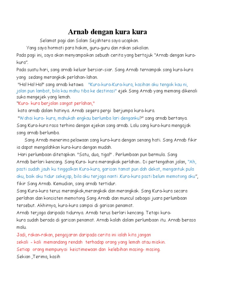 Arnab Dengan Kura Kura | PDF | Puisi