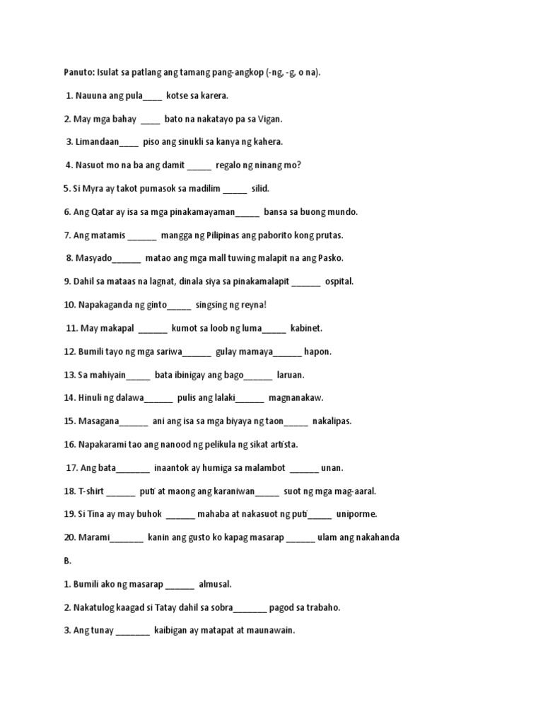 Activity (Pang-Angkop) | PDF