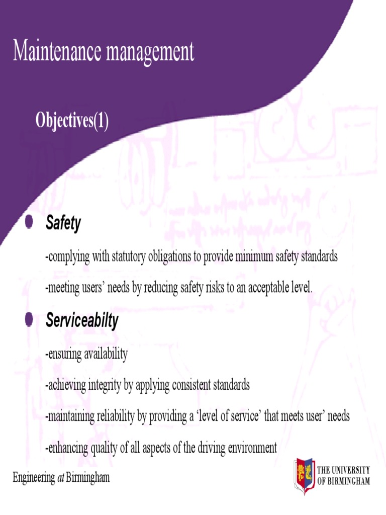 Maintenance Management Objective | PDF