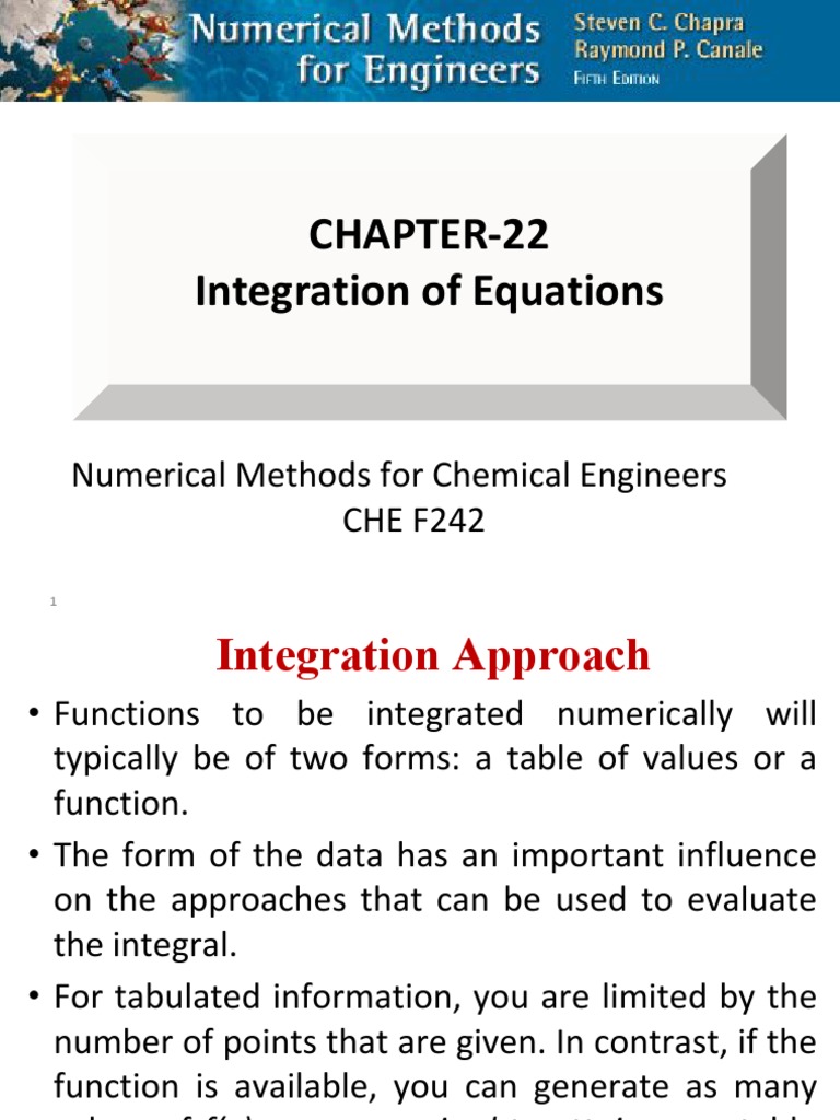 Chapter-22 Integration of Equations: Numerical Methods For Chemical ...