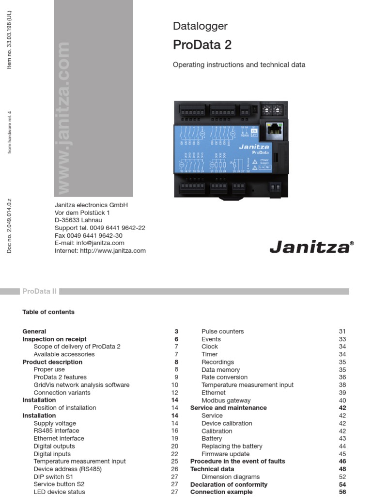 Janitza Manual PrData 2 UL en | PDF | Ethernet | Computer Network