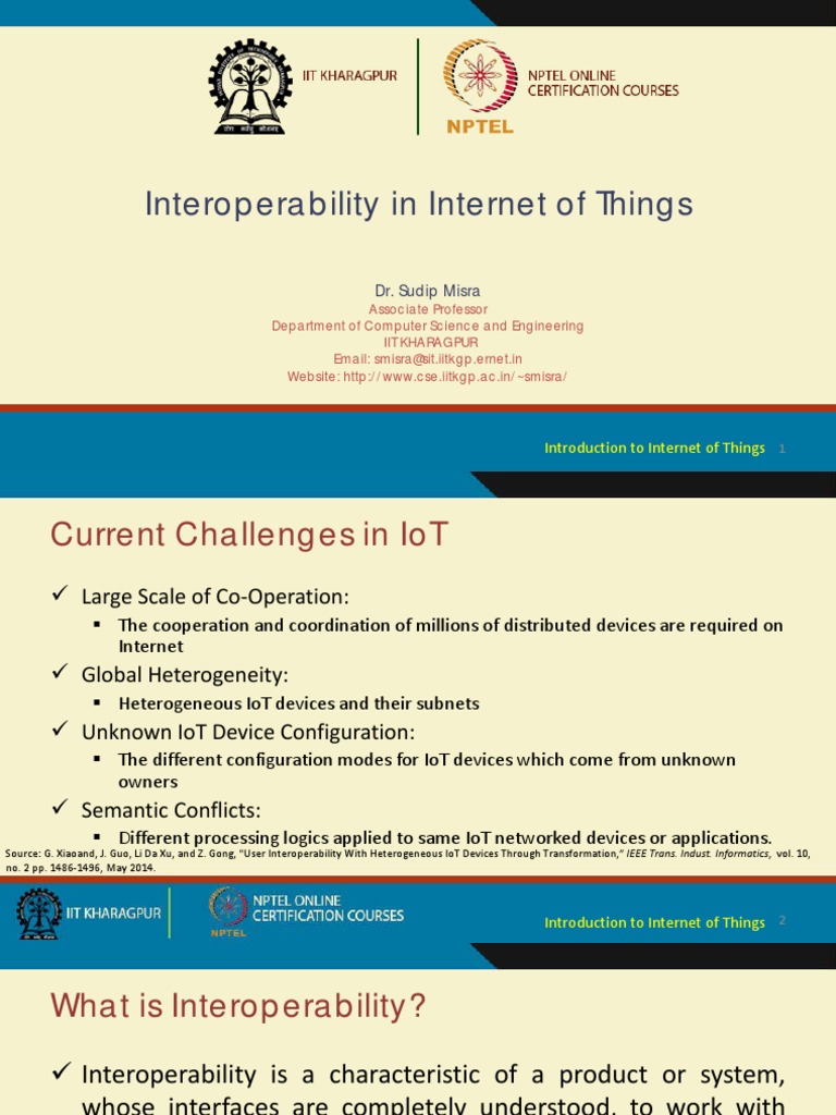 Lecture 21 | PDF | Interoperability | Internet Of Things