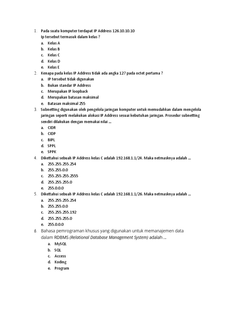Ip Address Dan MySQL | PDF