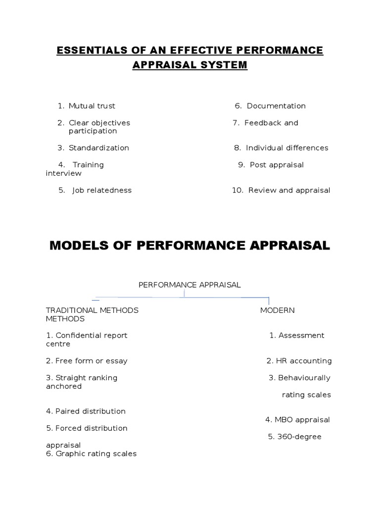 Essentials of An Effective Performance Appraisal System | PDF ...