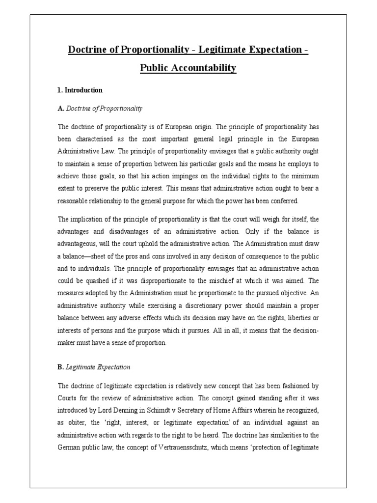 Doctrine of Proportionality | PDF | Government | Common Law