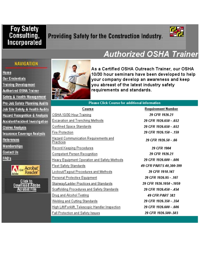 OSHA 10/30 Hour Safety Training | PDF