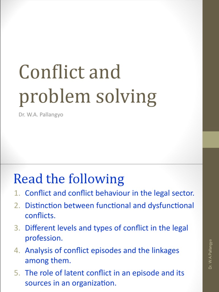 Conflict and Problem Solving | PDF | Heuristics In Judgment And ...