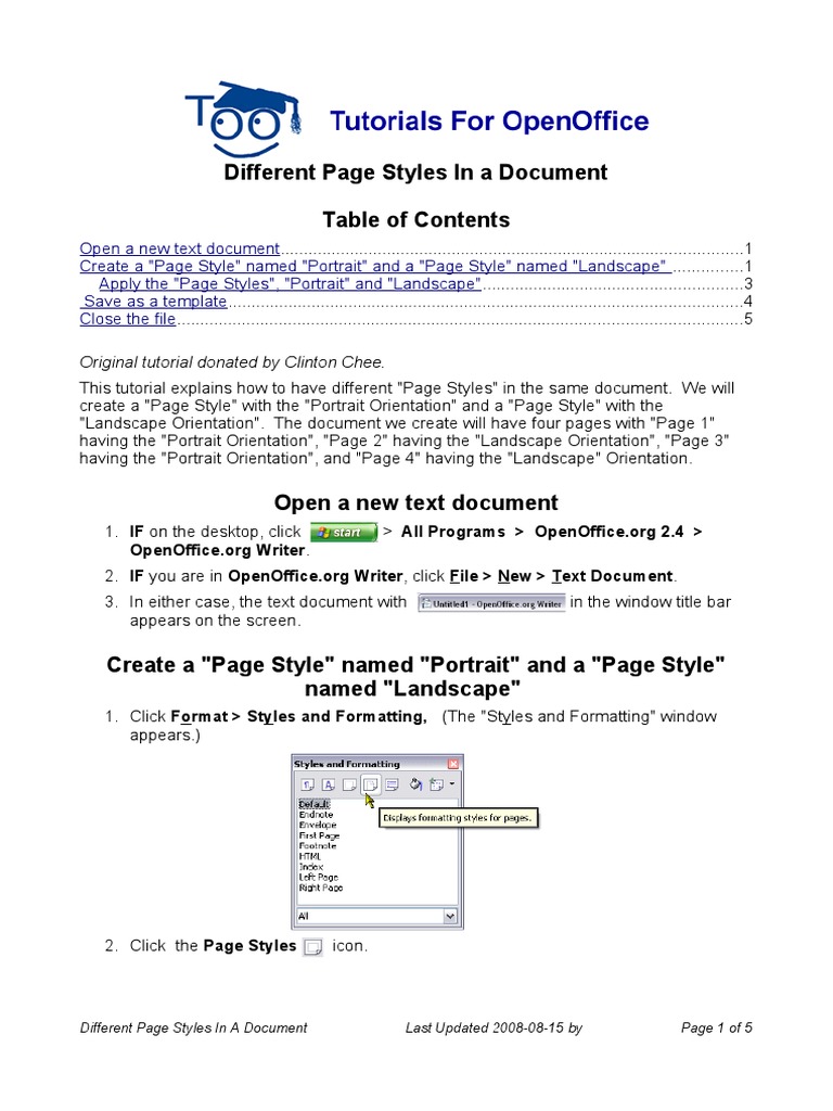 Different Page Styles in A Document | PDF | Icon (Computing) | Menu ...