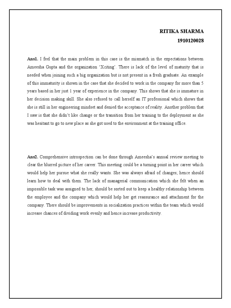 Ameesha Gupta Case - RITIKA SHARMA | PDF