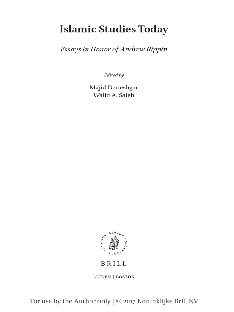 Islamic Studies Today: Essays in Honor of Andrew Rippin | PDF | Surah ...