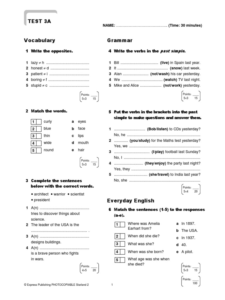 Test 3A: NAME: .. (Time: 30 Minutes) | PDF | Syntax | Morphology