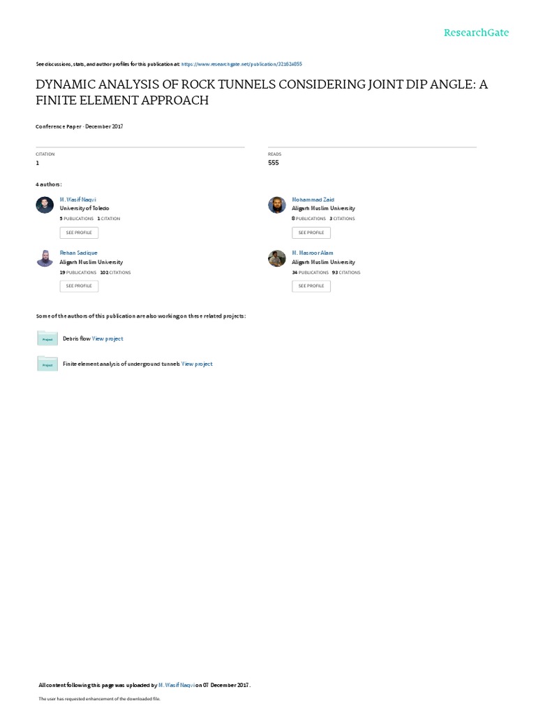 The Effect of Joint Orientation on Stress Distribution and Deformation Around Underground Rock ...