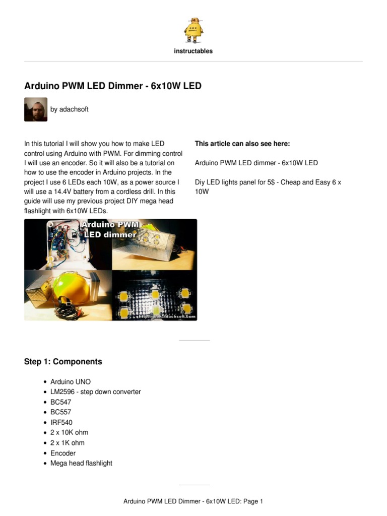 Arduino PWM LED Dimmer - 6x10W LED: This Article Can Also See Here ...