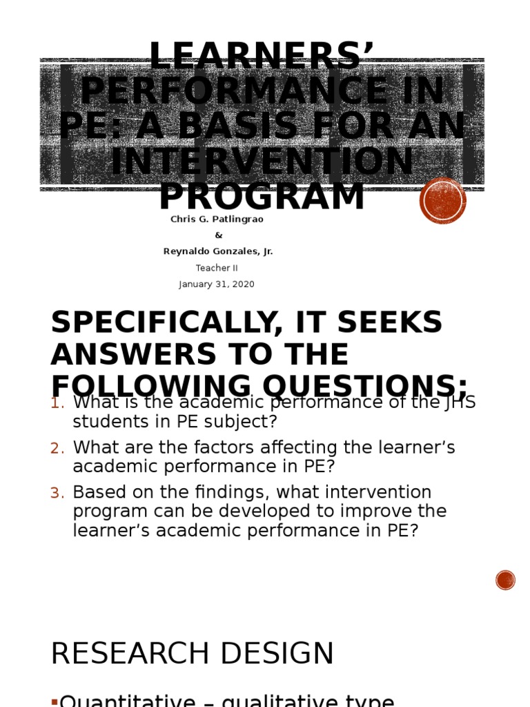 Factors Affecting Learners' Performance in PE | PDF