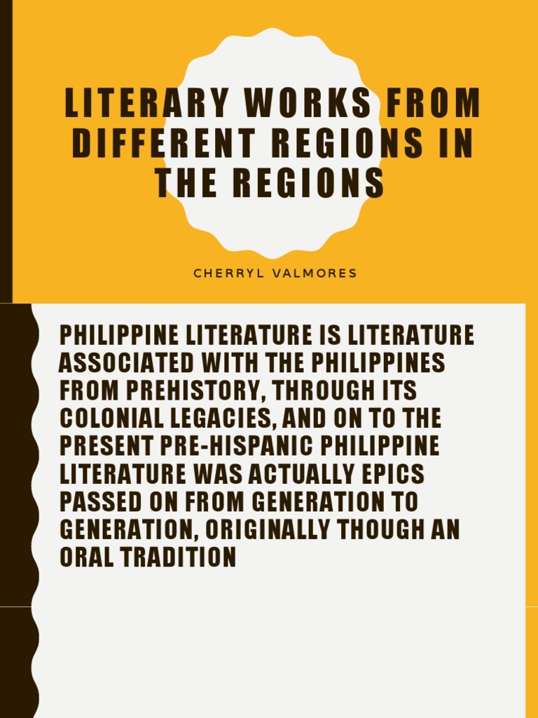 Literary Works From Different Regions in The Regions | PDF