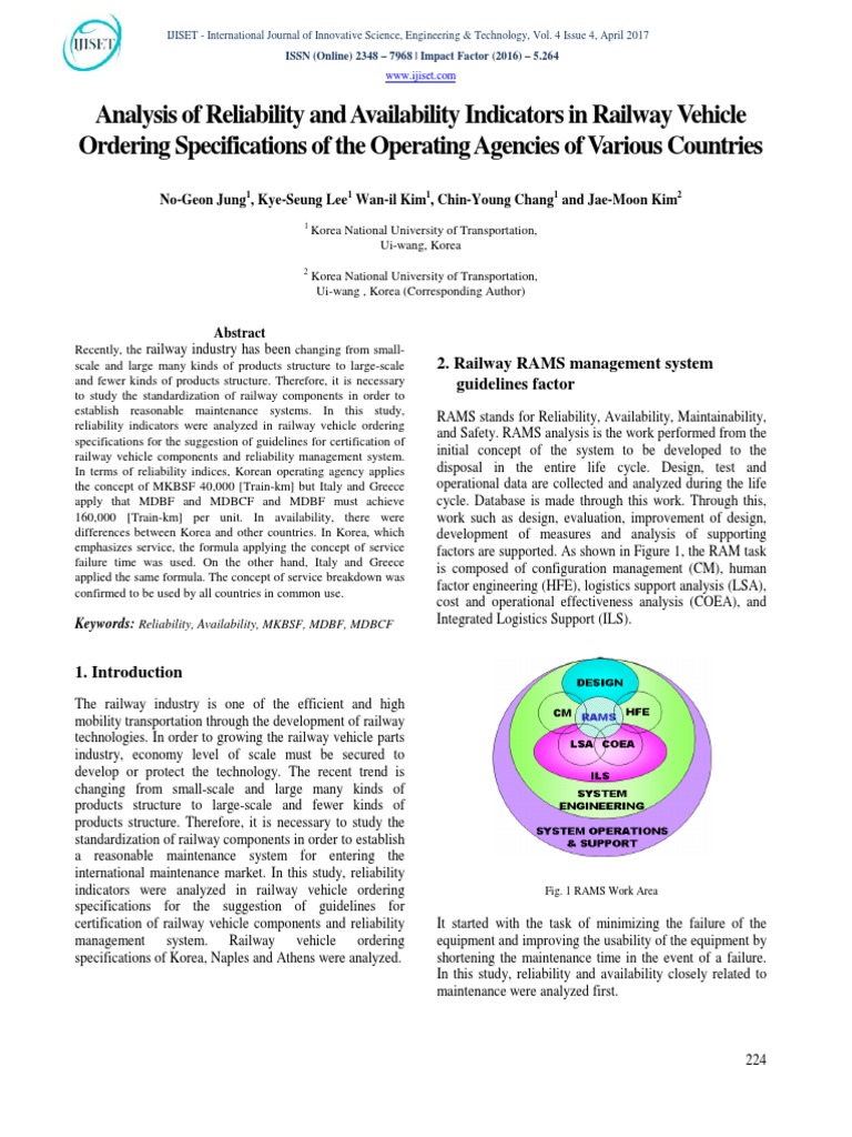 Reliability Standards in Railway Vehicles | PDF | Reliability ...