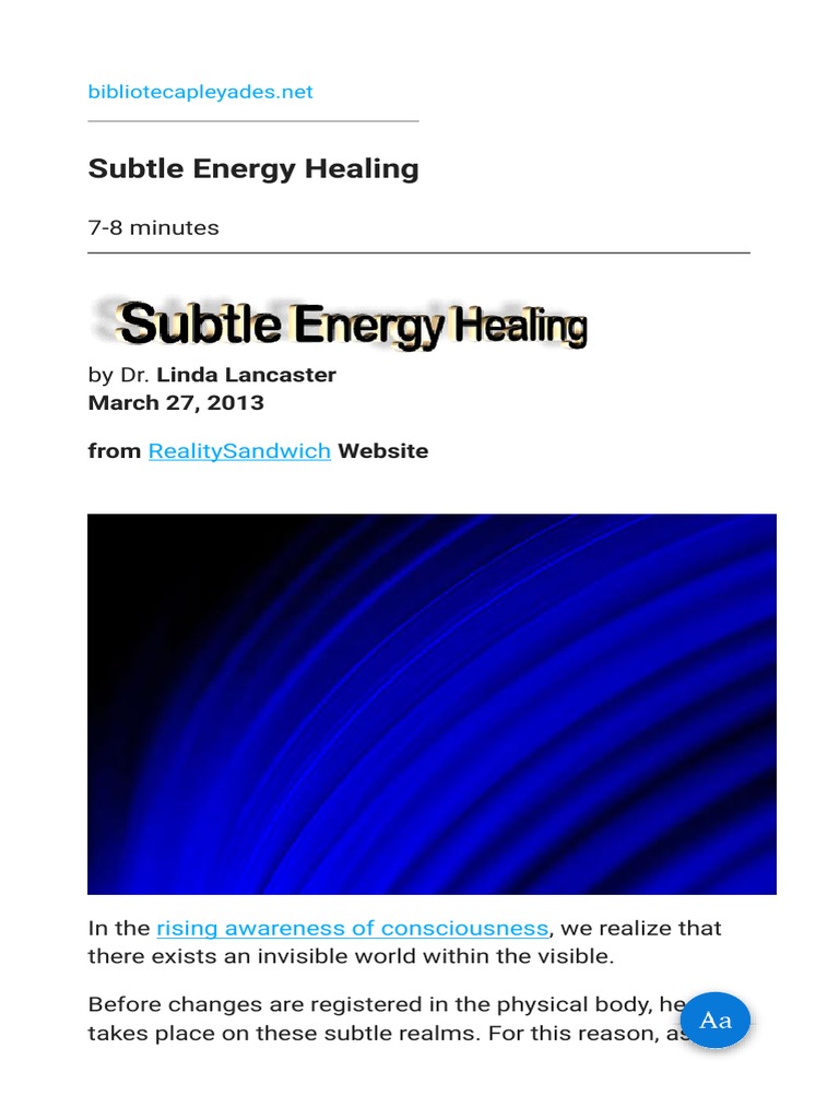 Subtle Energy Healing | PDF | Energy And Resource | Nature