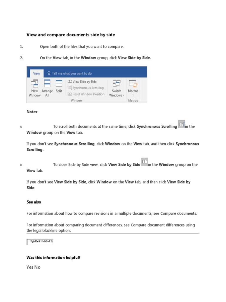 Side by Side Document Comparison Guide | PDF
