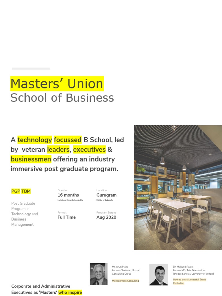 Masters' Union: School of Business | PDF | Harvard Business School ...