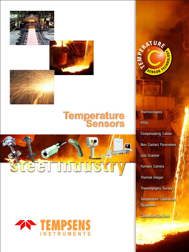 Temperature Sensors For Steel Industry | PDF | Thermography | Thermocouple