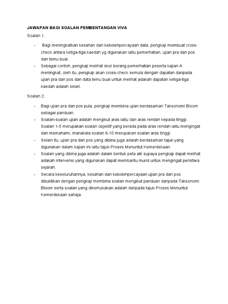 JAWAPAN BAGI SOALAN PEMBENTANGAn | PDF