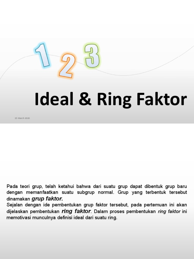 Ideal Dan Ring Faktor PDF | PDF