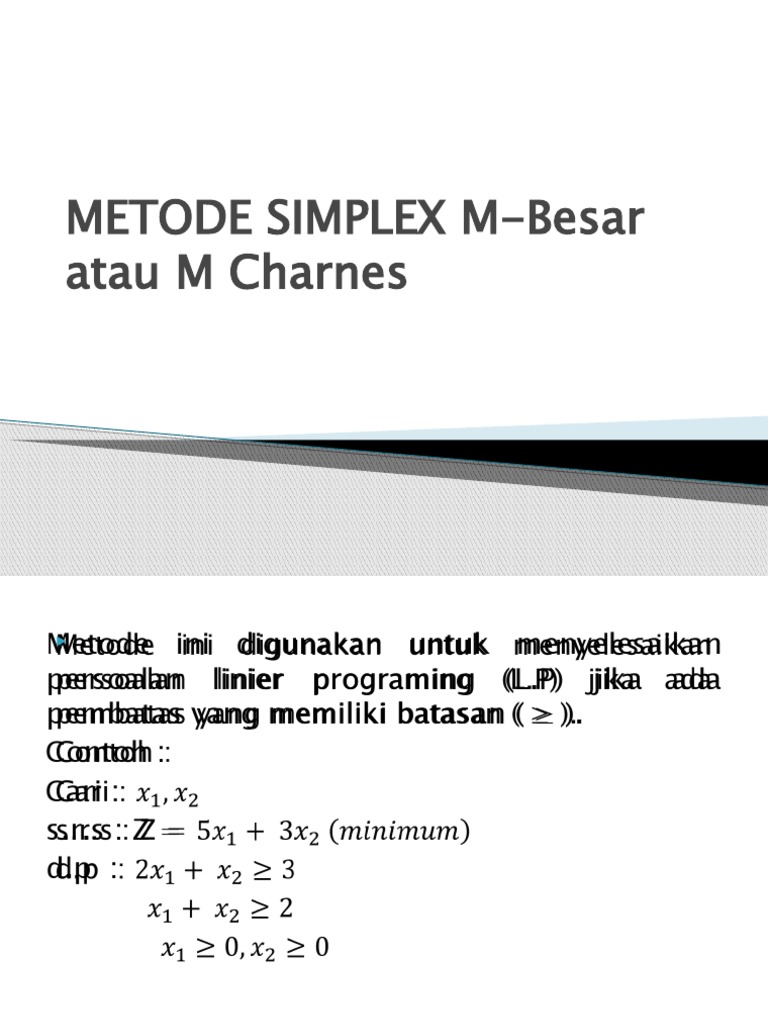 Metode M Charnes | PDF
