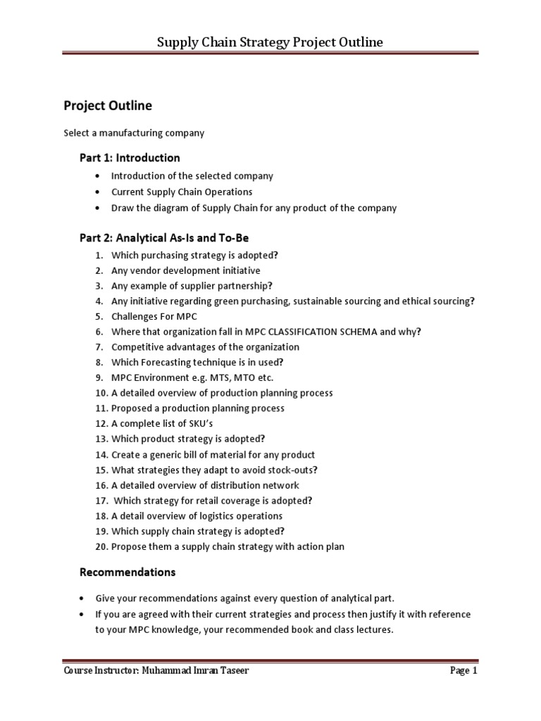 SCS Project Guideline | PDF | Supply Chain | Business